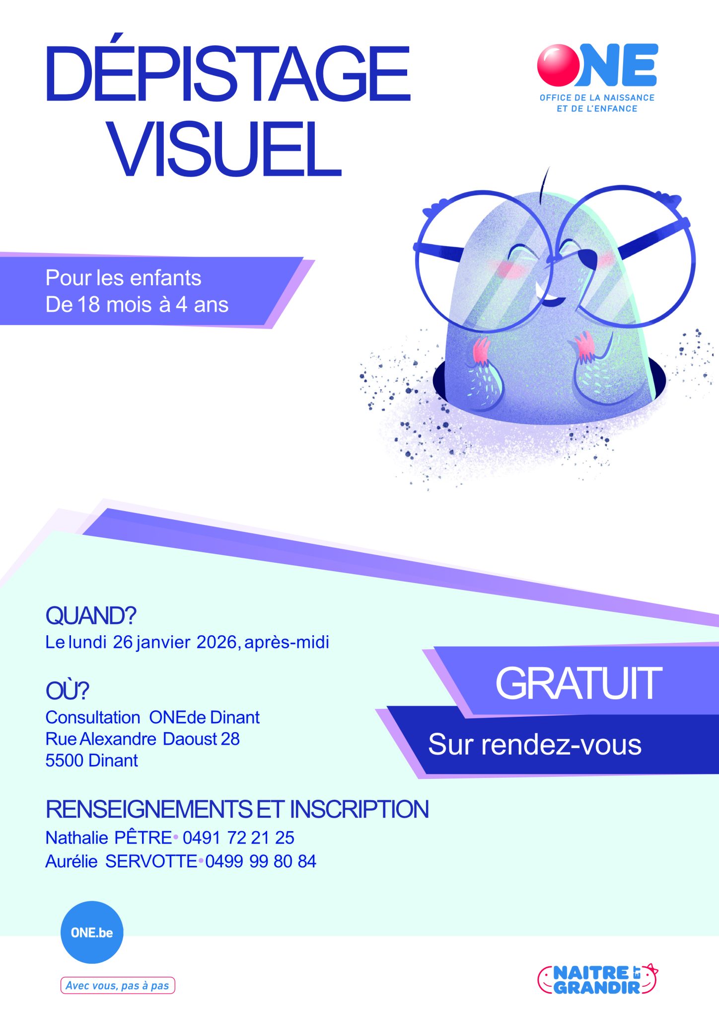 L'ONE organise un DÉPISTAGE VISUEL POUR LES ENFANTS DE 18 MOIS À 4 ANS ...